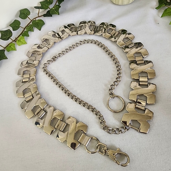 Accessories | Silver Xs Chunky Chain Link Belt Adjustable | Poshmark